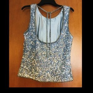 Scala | Tops | Womens Vintage Scala Blouse Tank Blue Sequin M | Poshmark